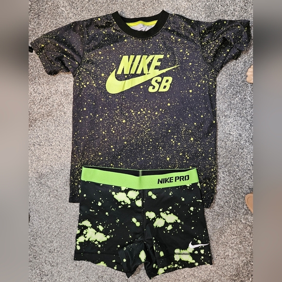 Nike | Other | Nike Sb Black And Neon Yellow Splatter Set S | Poshmark